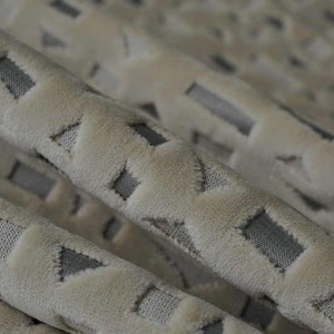 Light Grey Velvet Upholstery Fabric Beige Cut Velvet Fabric for ...
