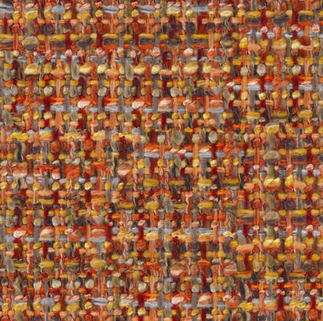 Red Grey Tweed Upholstery Fabric - Stain Resistant Orange Woven Fabric ...