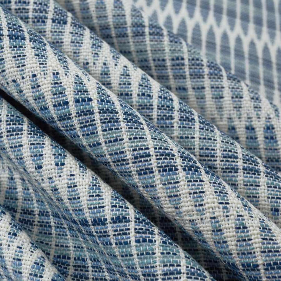Light Blue Upholstery Fabric - Navy Blue Geometric Fabric for Furniture ...