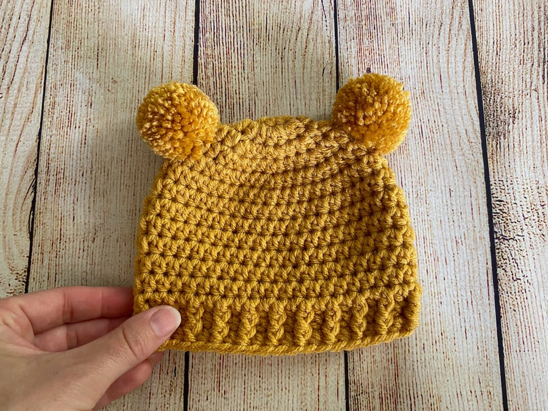 Golden Yellow Baby Hat 65 Colors Mini Pom Bear Hospital Beanie for Boy ...