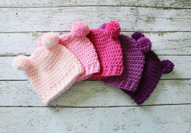 39 Colors Baby Boy Hat Mini Pom Pom Bear Ear Hospital Beanie | Etsy