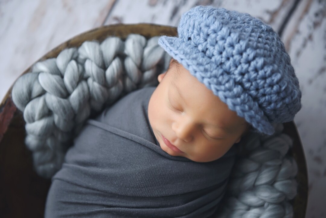 Baby Boy Newsboy Cap 49 Colors Crochet Winter Hopital Hat for Coming ...