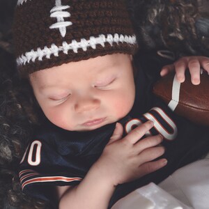 Baby Football Hat, Newborn Boy Girl, Knit Fall Hospital Beanie, Brown ...