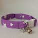 Cat Collar- ''star-purple''- White Star Cat Collar/ Sky Cat Collar ...