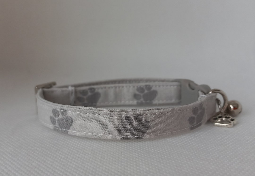 Cat Collar/ Paw Print Cat Collar/ Breakaway, Adjustable Cute Pet Collar ...