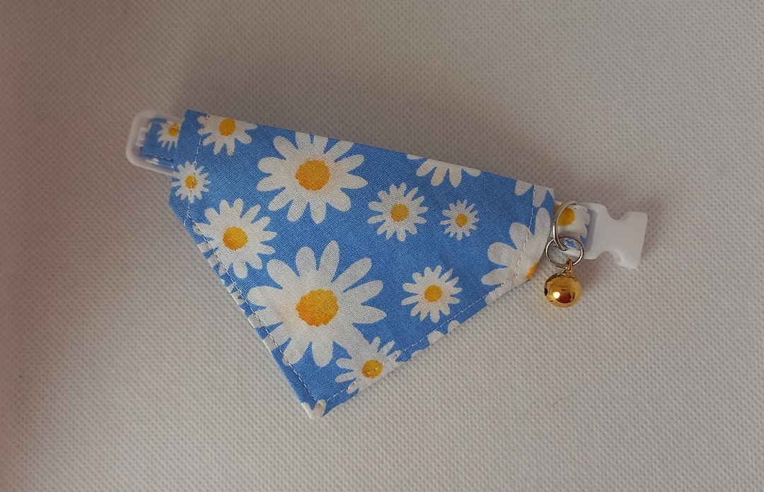 Daisy Cat Bandana+ Collar (set) Daisy Flower Cat Collar W/ Matching ...