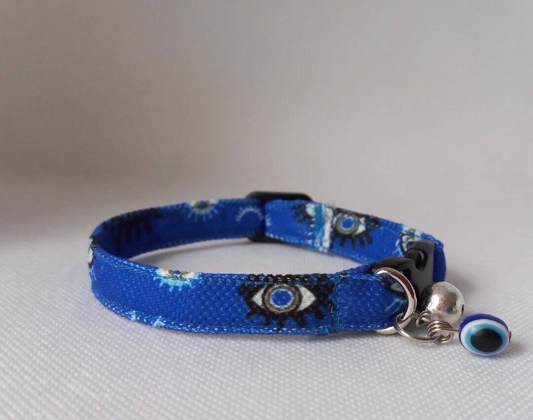 Evil Eye Cat Collar- ''charm, Eye, ''- Deep Blue Cat Collar/ Evil Eye ...