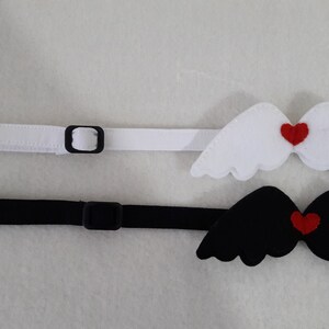 Cat Collar/ Black Angel Wing Cat Collar/ Red Heart Cat Collar/ Felt ...