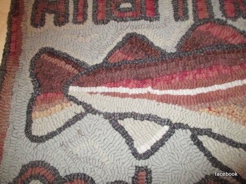 Hooked Rug, , Wool on a Linen Foundation, Cod Fish, Floor Rug, Wall ...