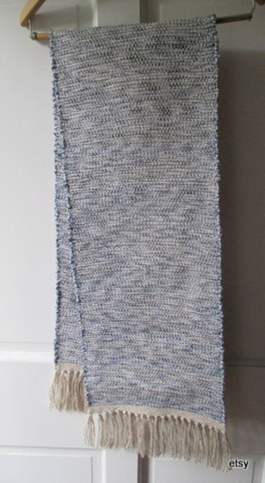 Table Runner, Table Rug, Bureau Scarf , Table Topper, Blue and White ...