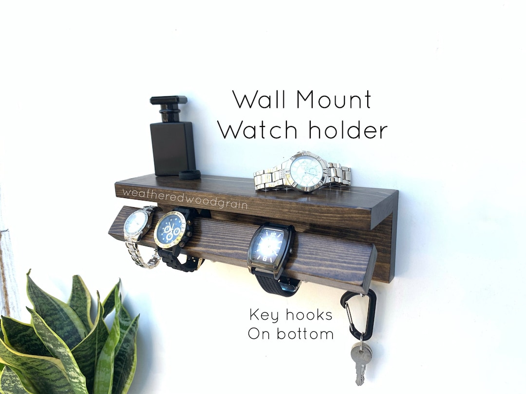 Watch Organizer, Wall Mount Watch Holder, Key Holder Shelf - Etsy