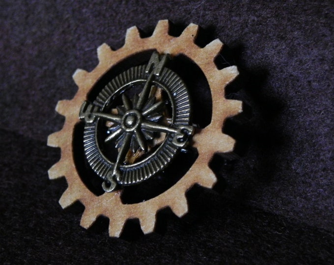True North Steampunk Compass Badge - Etsy