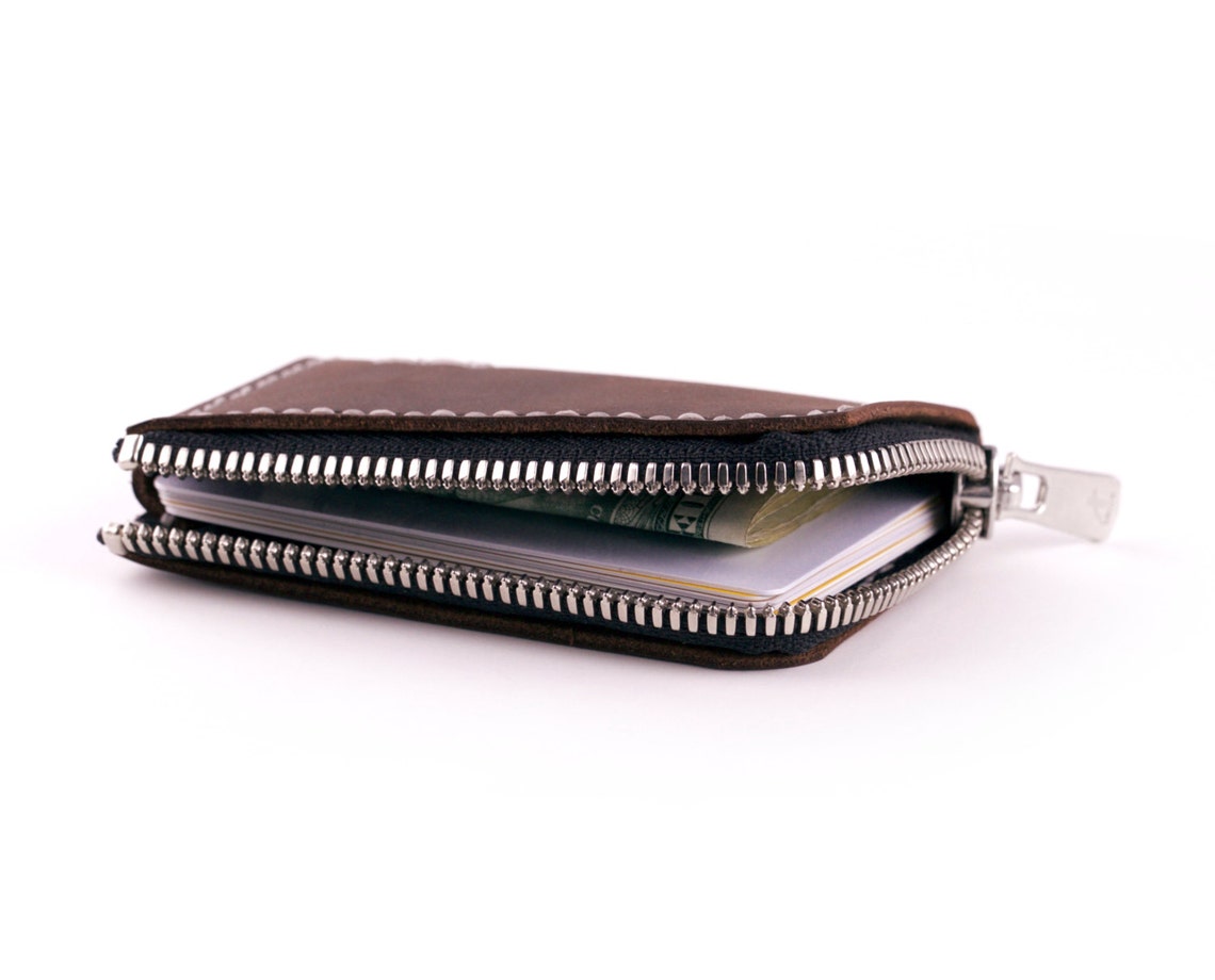 Matchbox Hand-stitched Leather Zipper Wallet Minimalist - Etsy