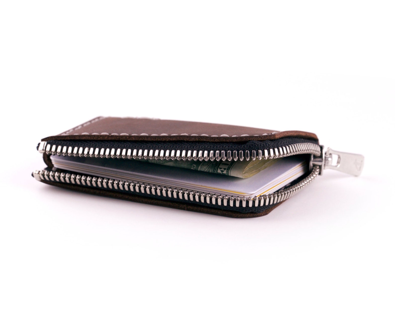 Matchbox Hand-stitched Leather Zipper Wallet Minimalist - Etsy