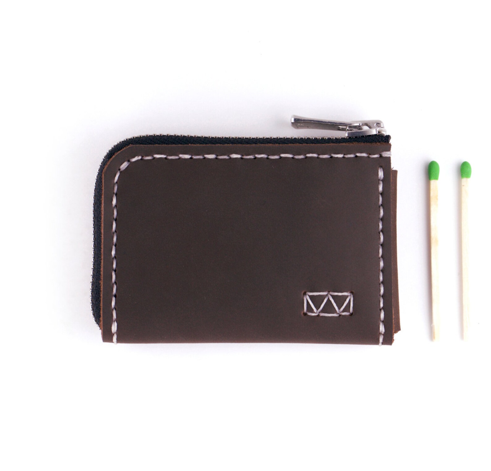 Matchbox Hand-stitched Leather Zipper Wallet Minimalist - Etsy