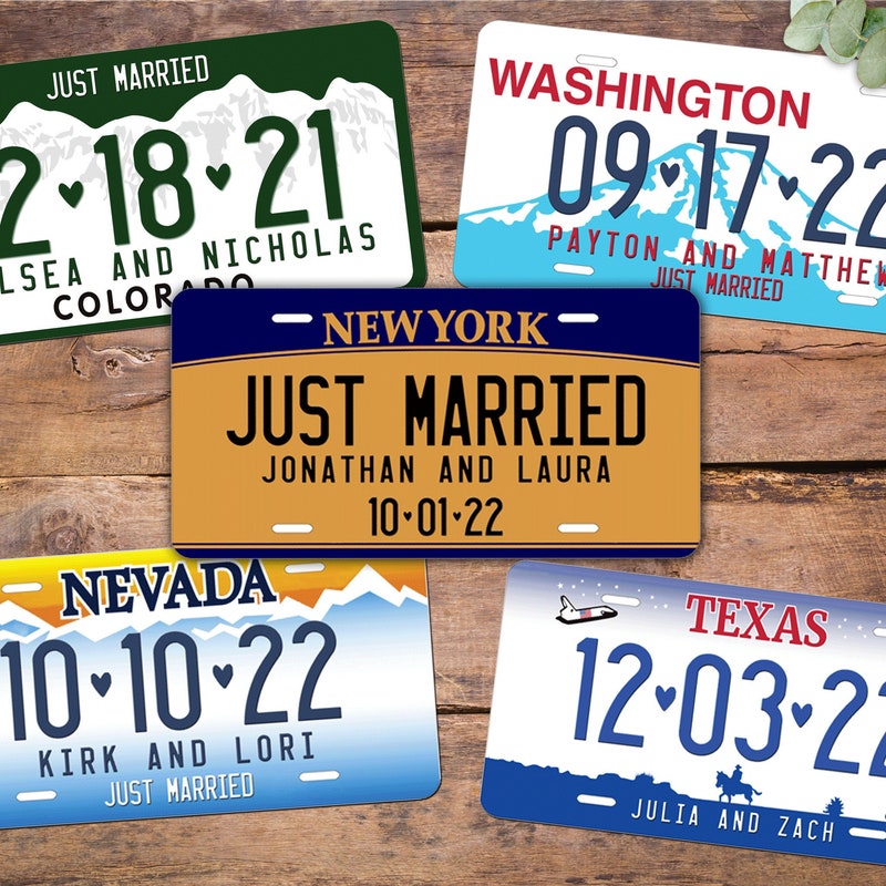 Just Married Name Frame - Etsy