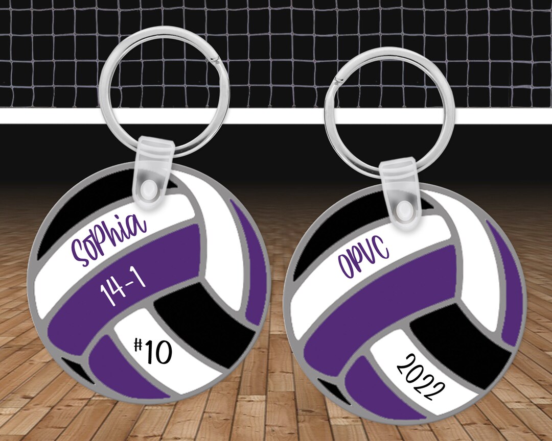 Volleyball Name Bag Tag | Personalized Team Volleyball Keychain ...