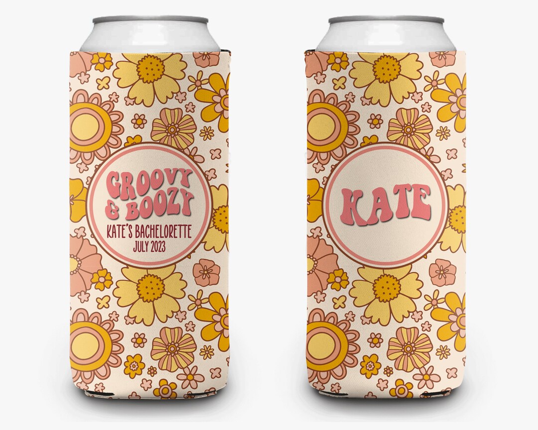 Bachelorette Party Can Cooler Groovy Boozy Theme Flower Power Retro ...