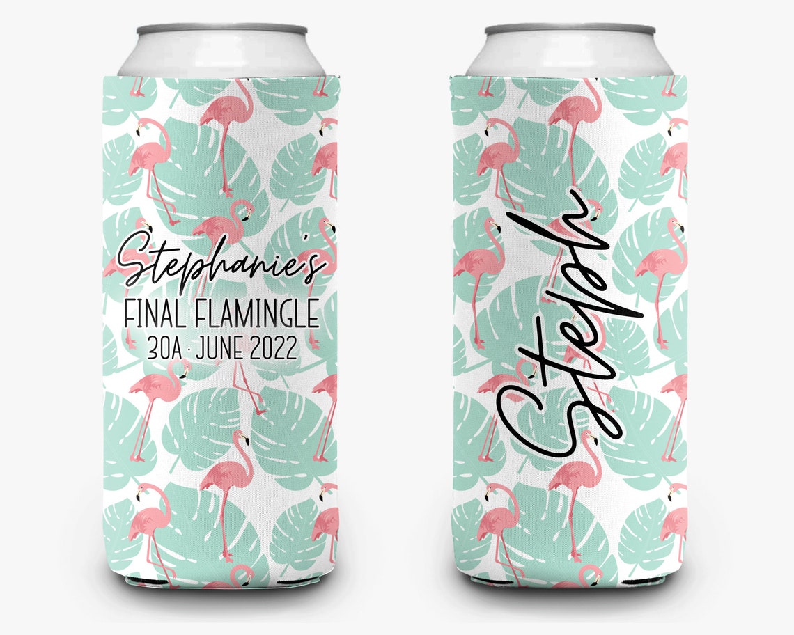 Flamingo Event Can Cooler Tropical Party Huggers Personalized Can ...