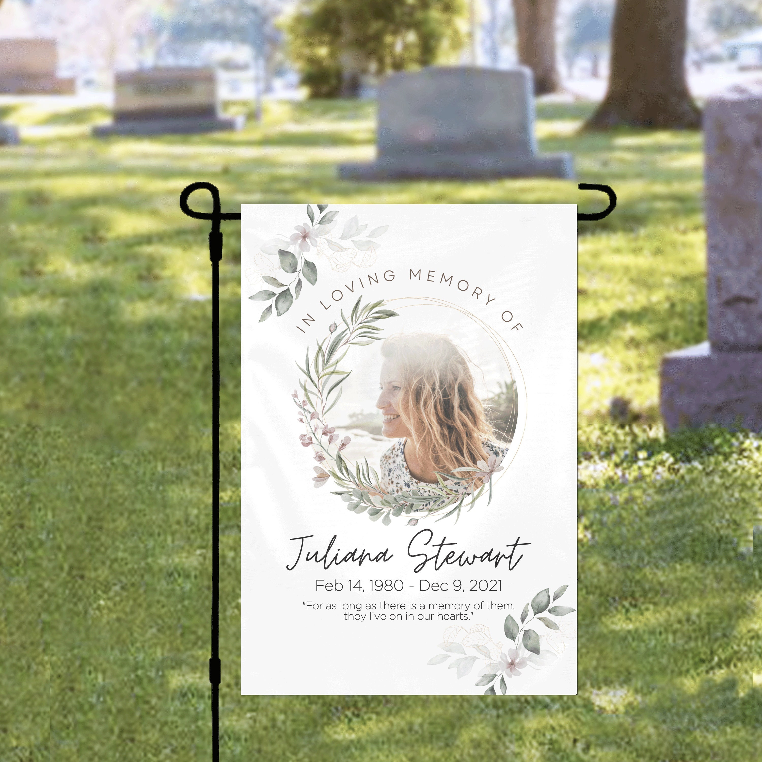 Personalized Memorial Cemetery Flag, Custom Memorial Garden Flag, in ...