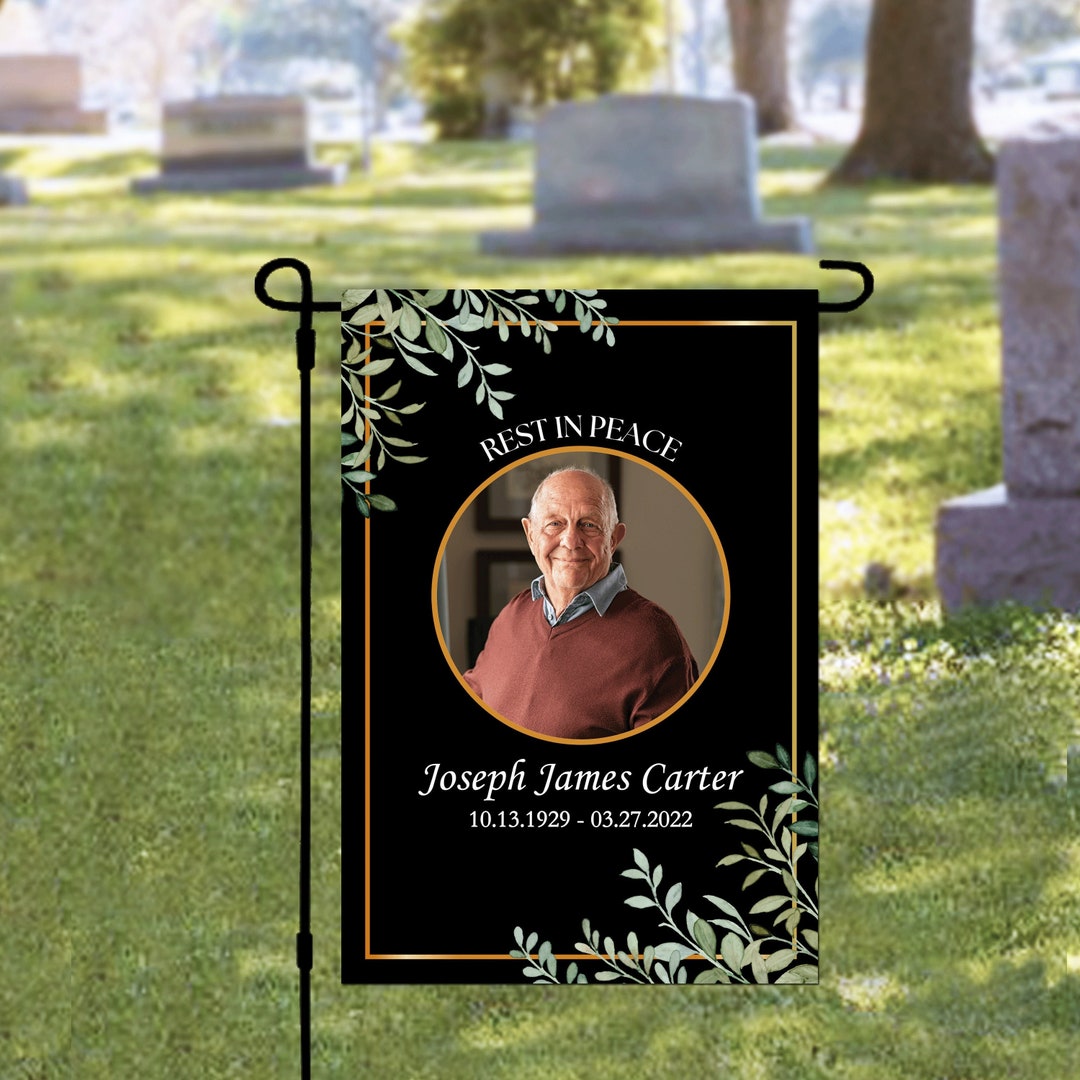 Personalized Memorial Cemetery Flag, Custom Memorial Garden Flag, Rest ...