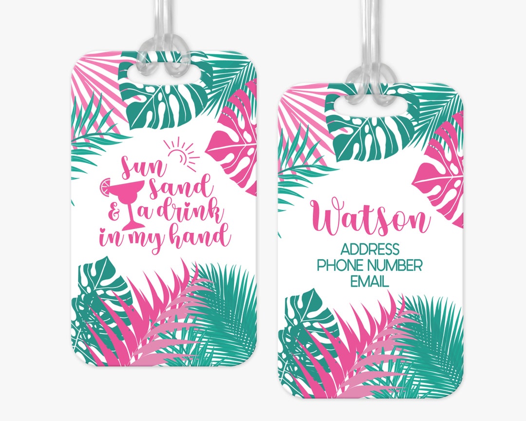 Personalized Luggage Tag, Sun Sand Beach Luggage Tag, Vacation Bag Tag ...