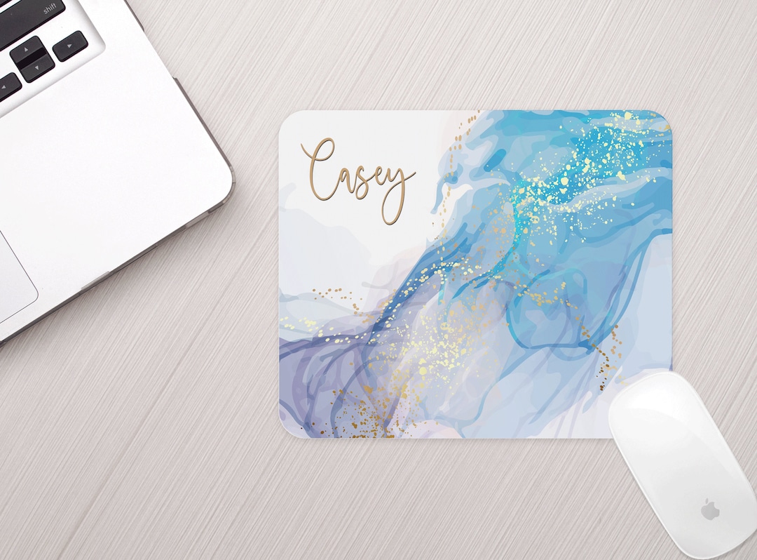Personalized Marble Mousepad Personalized Blue Purple Marble Monogram ...