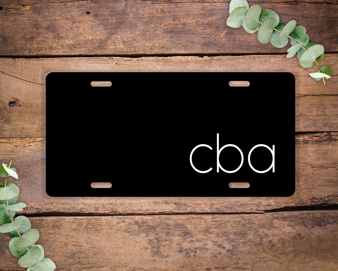 Modern Monogram License Plate, Vanity Monogram License Plate - Etsy