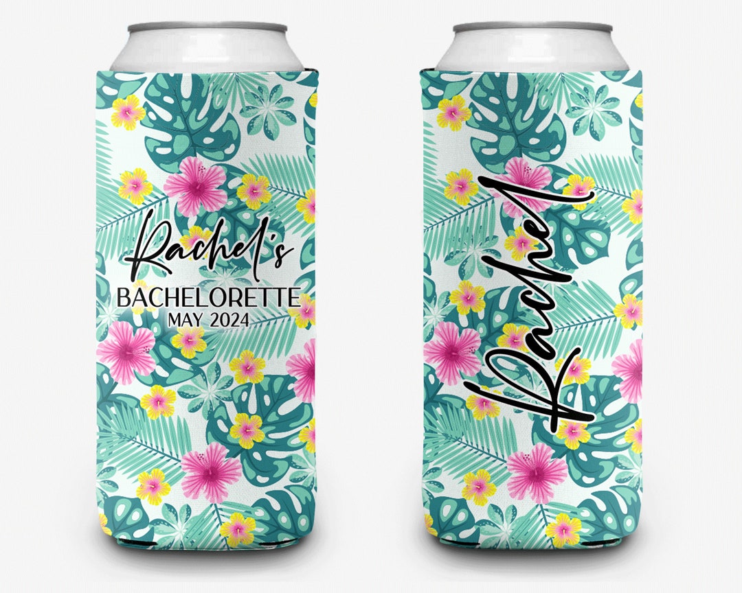 Tropical Theme Event Can Cooler Personalized Hibiscus Hawaiian Bridal ...