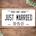 Personalized Wedding License Plate Just Married Name Wedding | Etsy