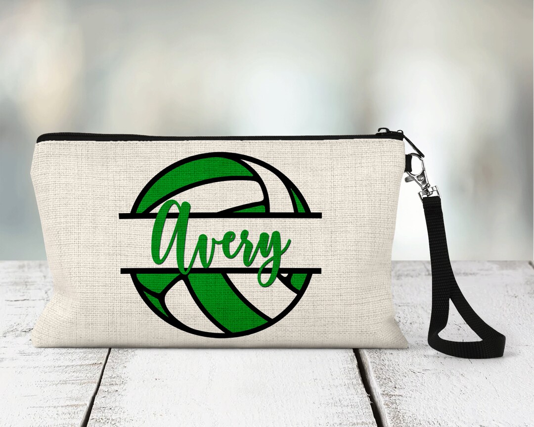 Volleyball Zippered Pouch, Personalized Team Makeup Bag, Sports ...