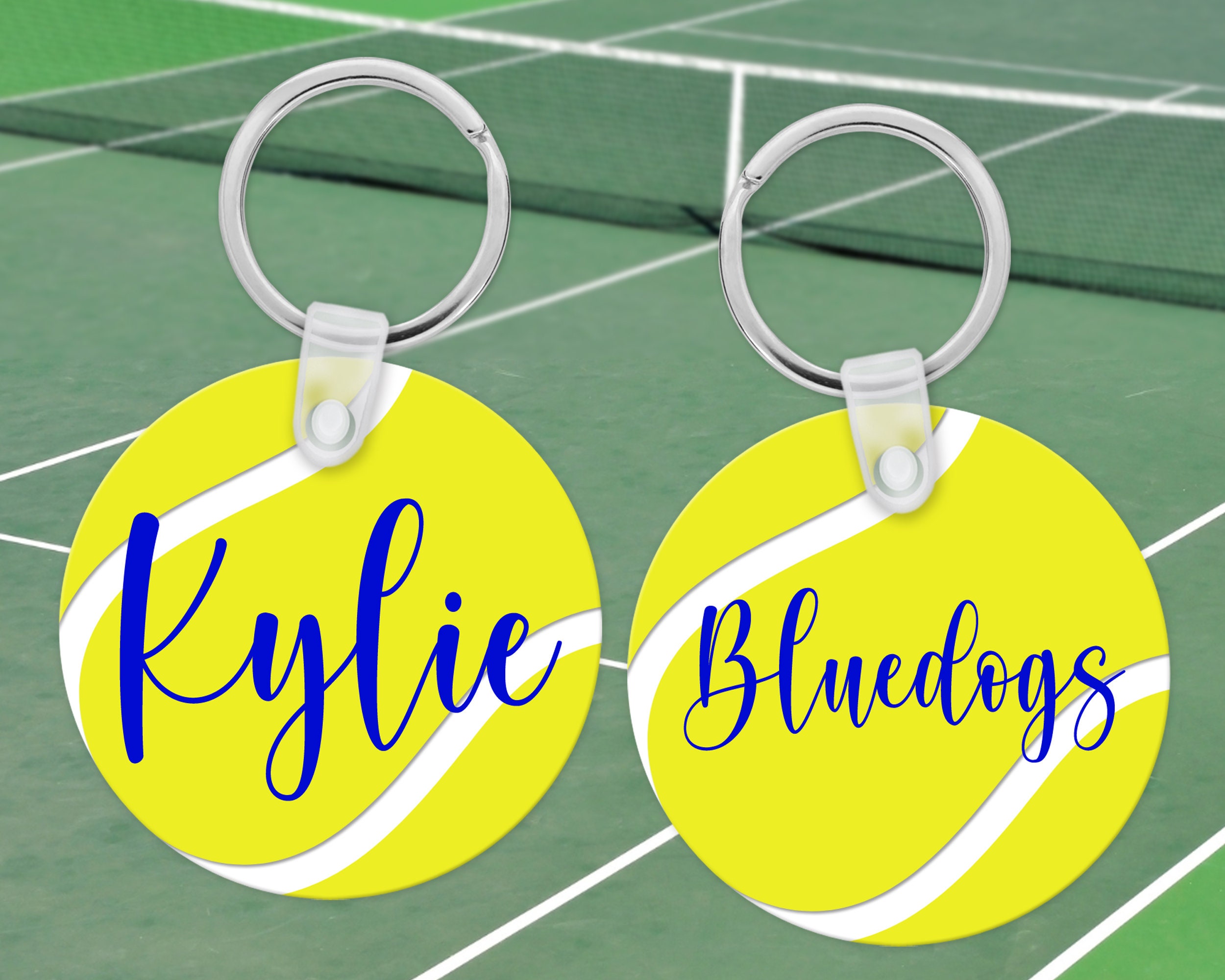 Tennis Name Bag Tag Personalized Team Tennis Keychain - Etsy