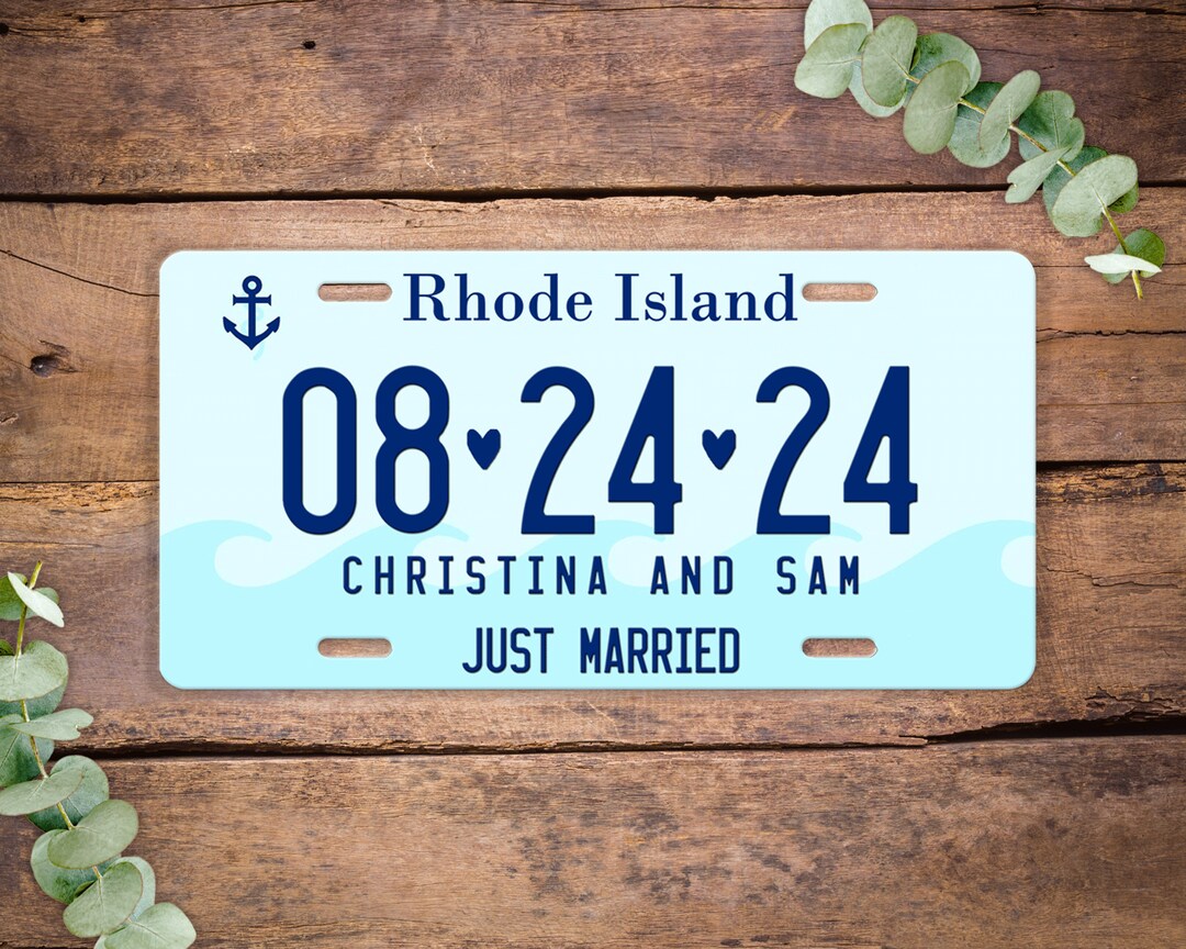 Rhode Island Personalized Wedding License Plate, Just Married State ...