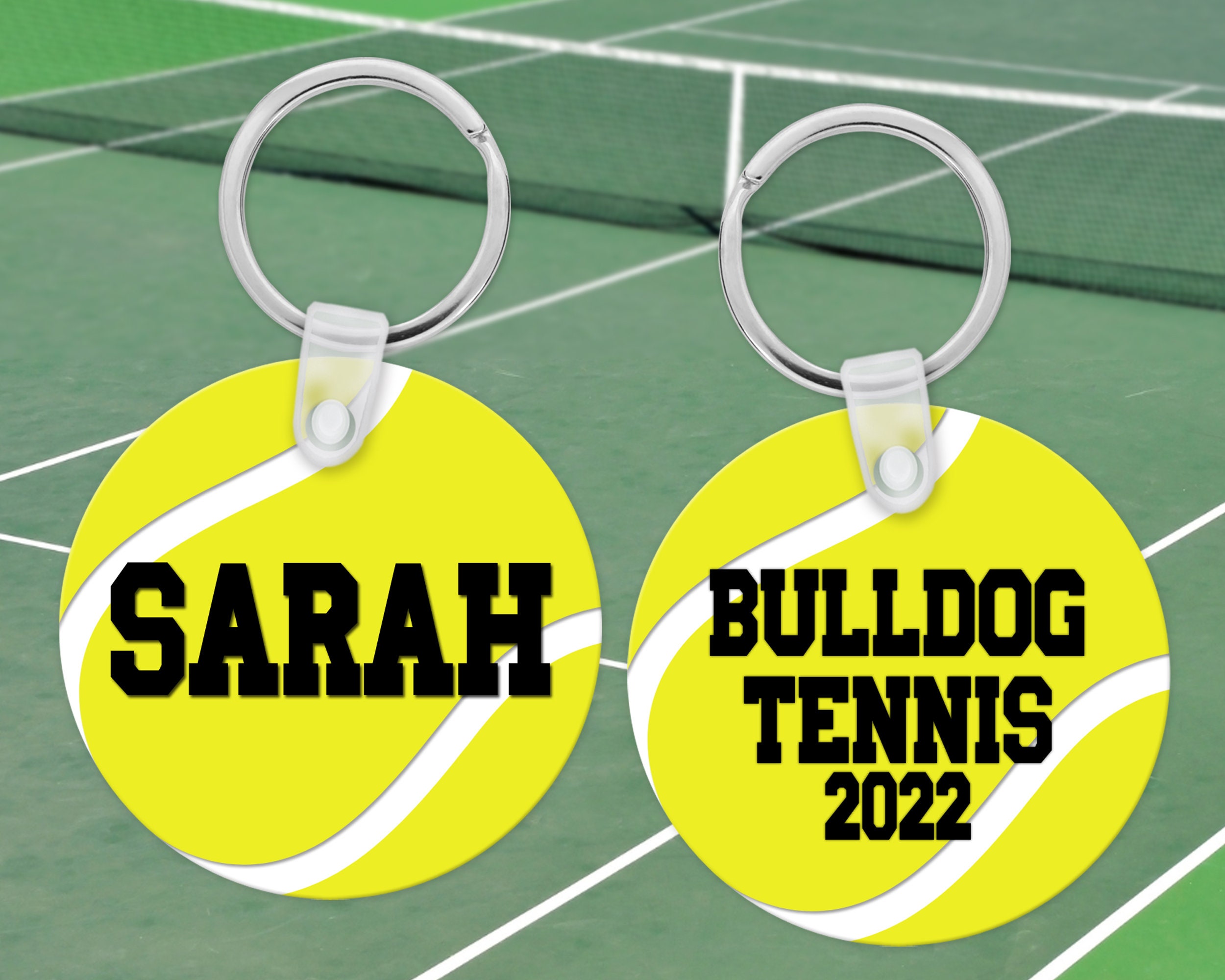 Tennis Name Bag Tag Personalized Team Tennis Keychain - Etsy
