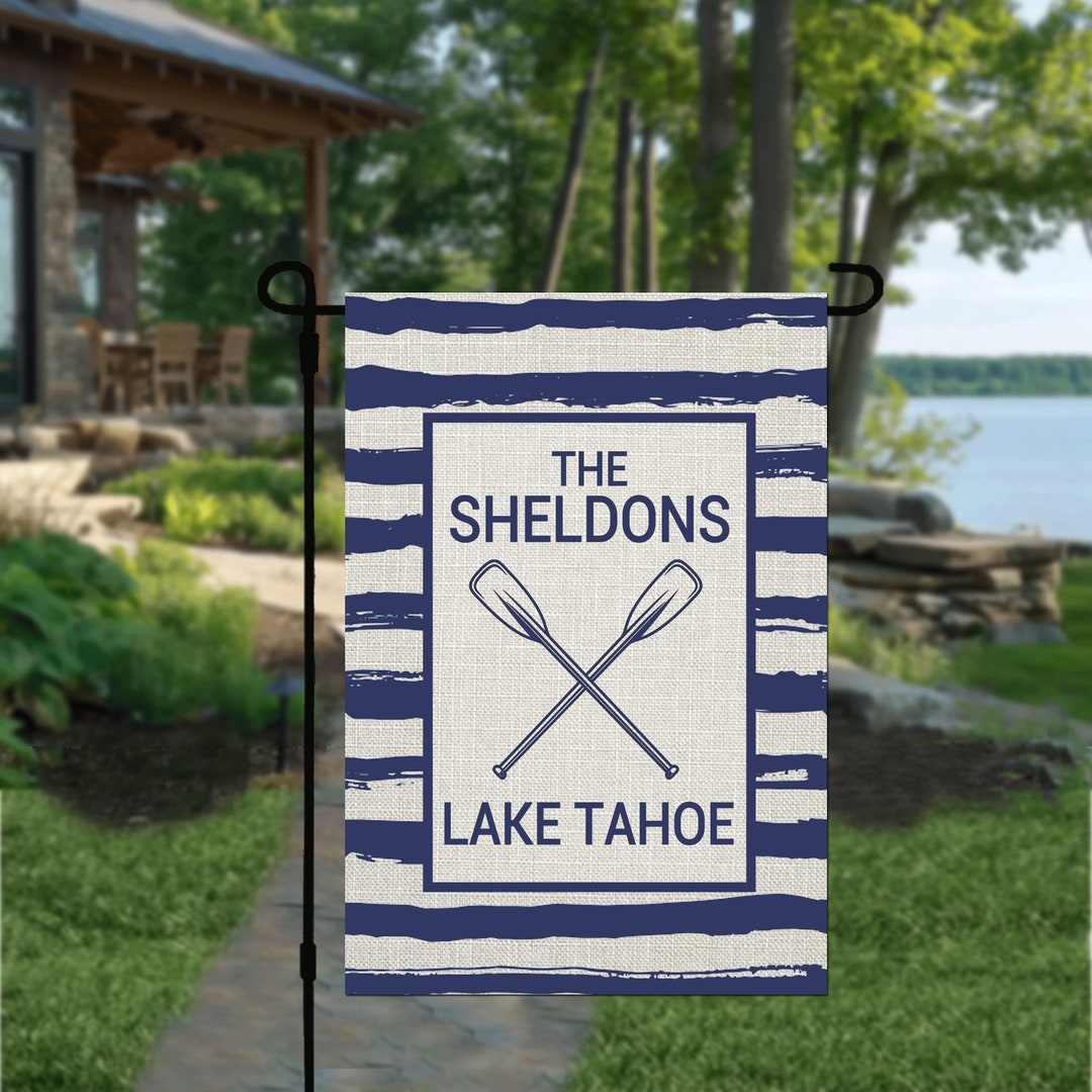 Personalized Welcome Nautical Garden Flag, Coastal Garden Flag, Custom ...