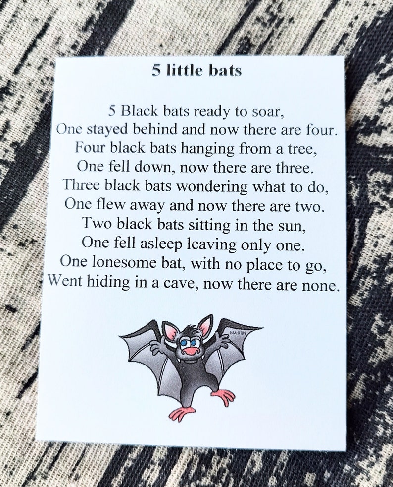 Bat Hand Puppet, Bat Story, Finger Play, Teacher Gift - Etsy