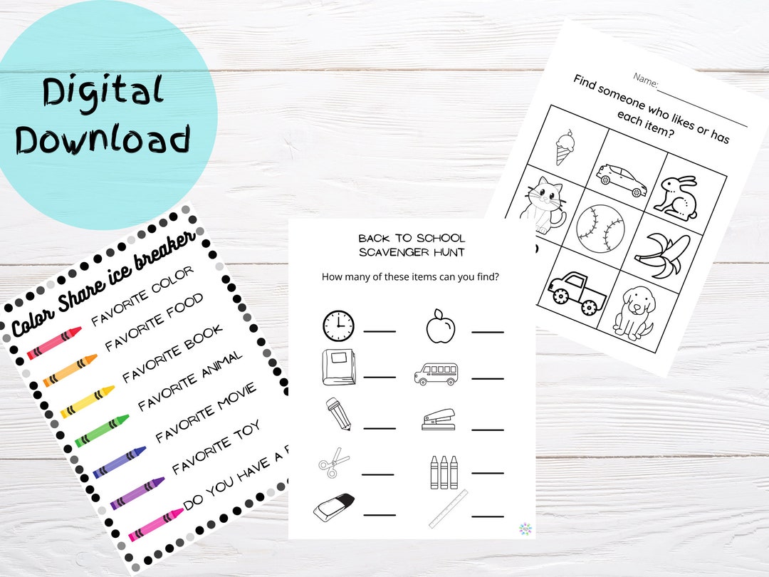 Back to School Ice Breaker Activities - Etsy