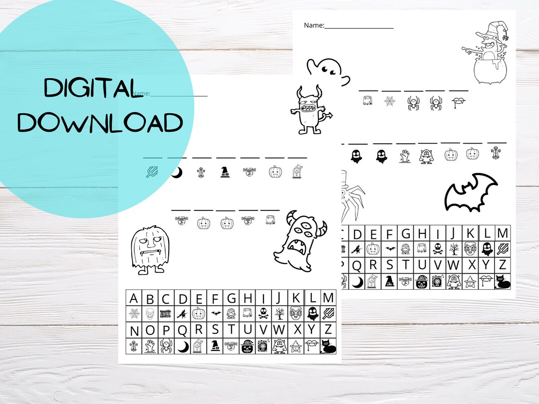 Halloween Secret Code Worksheets, Halloween Activities Sheets ...