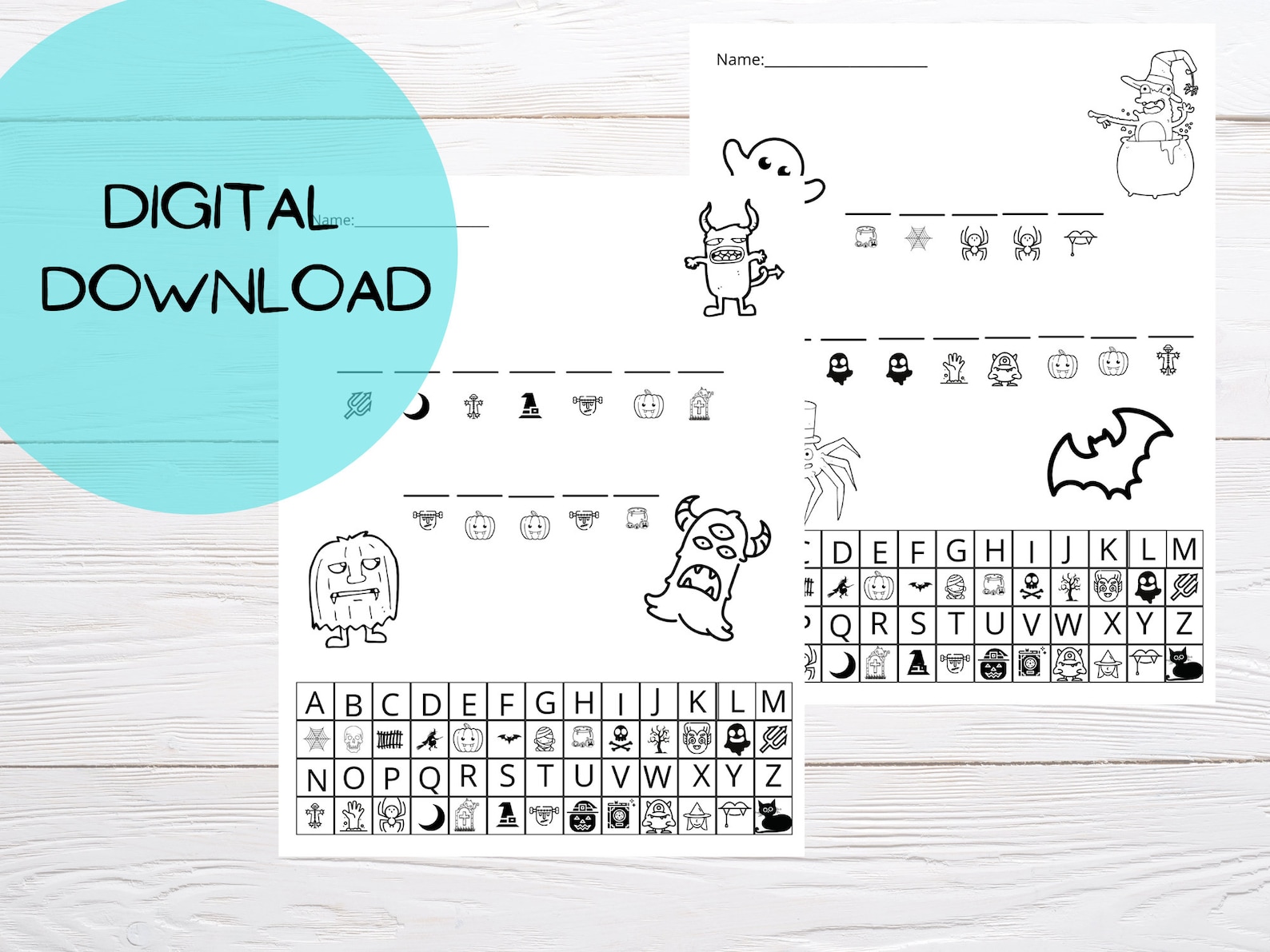 Halloween Secret Code Worksheets Halloween Activities Sheets - Etsy