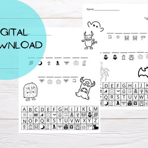 Halloween Secret Code Worksheets, Halloween Activities Sheets ...