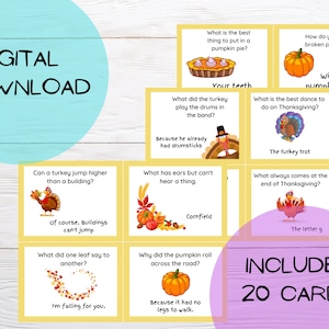 Thanksgiving Lunch Box Jokes for Kids, Printable Lunch Box Notes - Etsy