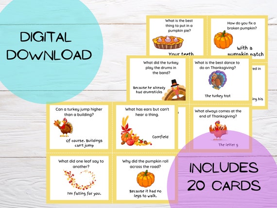 Thanksgiving Lunch Box Jokes for Kids Printable Lunch Box | Etsy