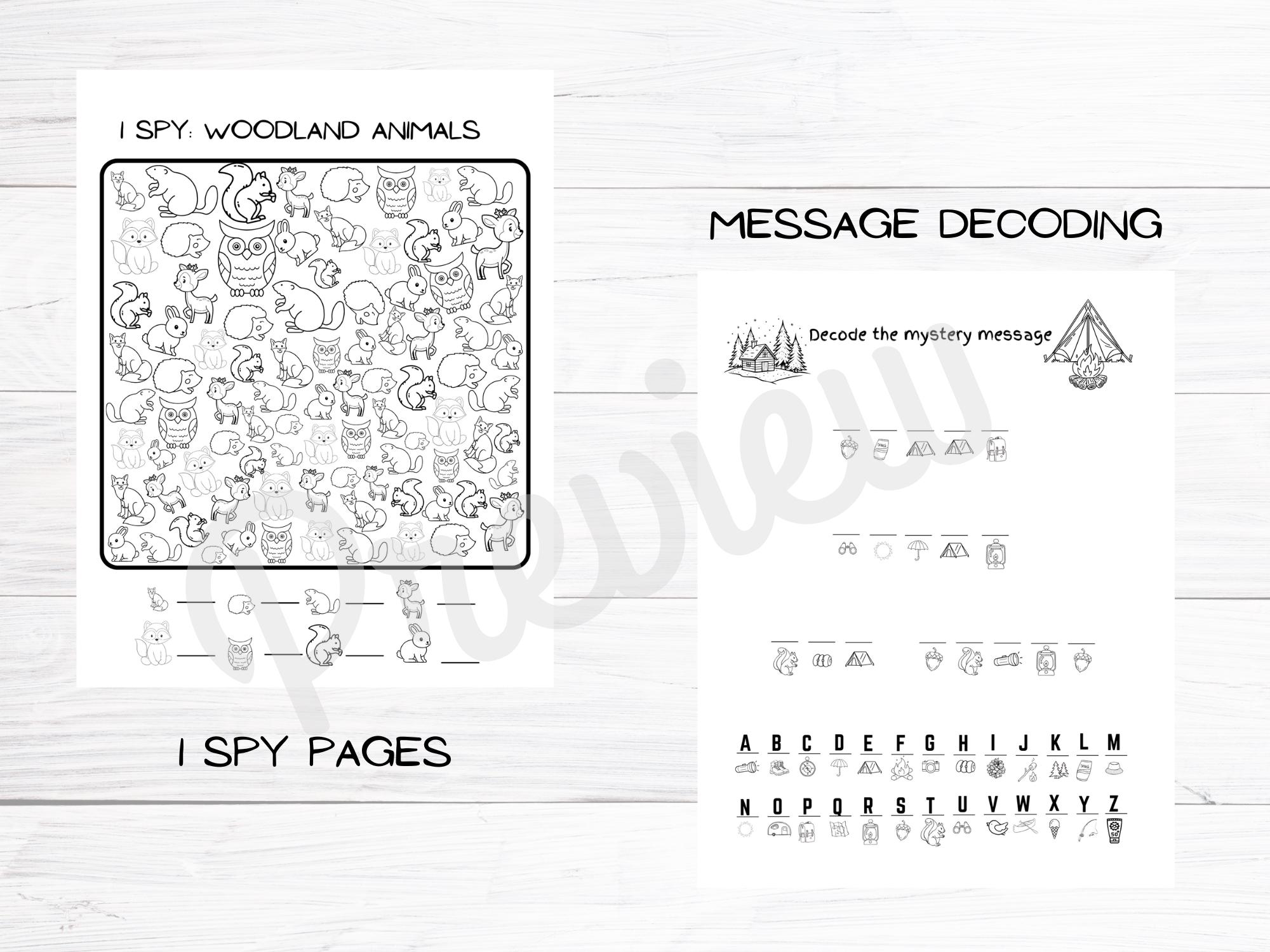 Camping Digital Download Activity Sheets for Ages 5-7 Mazes, Decoding ...