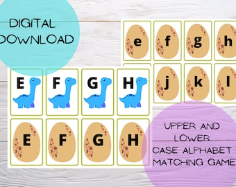 ABC Flashcards Dinosaur Alphabet Cards Learning Letters - Etsy