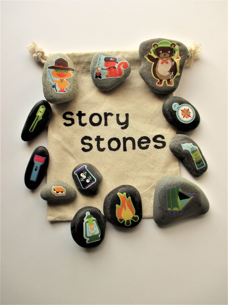 Camping Story Stones Imagination Builder Teacher Gift Story - Etsy