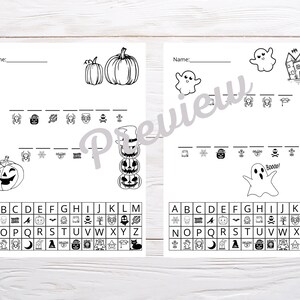 Halloween Secret Code Worksheets, Halloween Activities Sheets ...