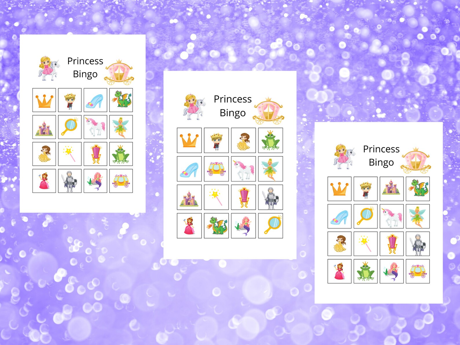 Princess Bingo Game Princess Party Game Princess Camp - Etsy