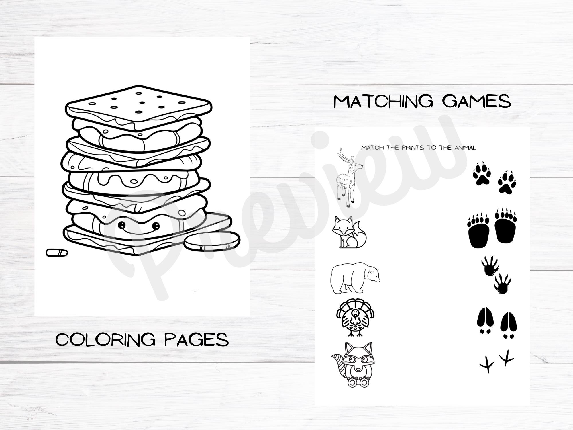 Camping Digital Download Activity Sheets for Ages 5-7 Mazes, Decoding ...