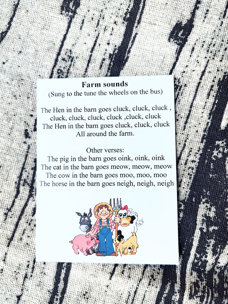 Farm Hand Puppet Farm Activity Farm Song Poem Activity - Etsy