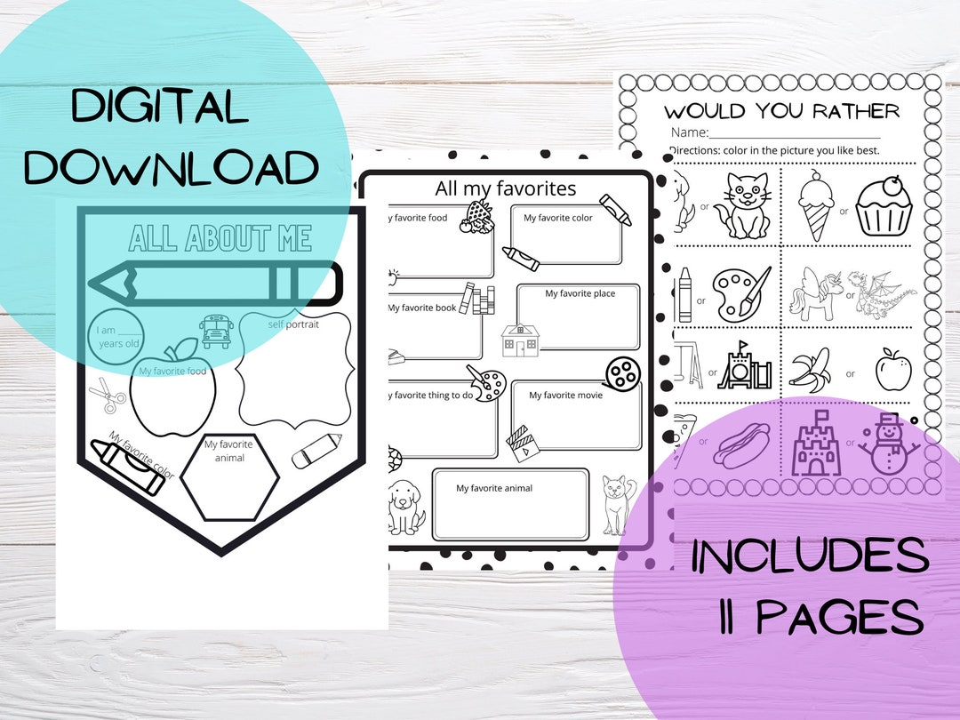 All About Me Kindergarten Unit, Worksheets, All About Me Banner, First ...